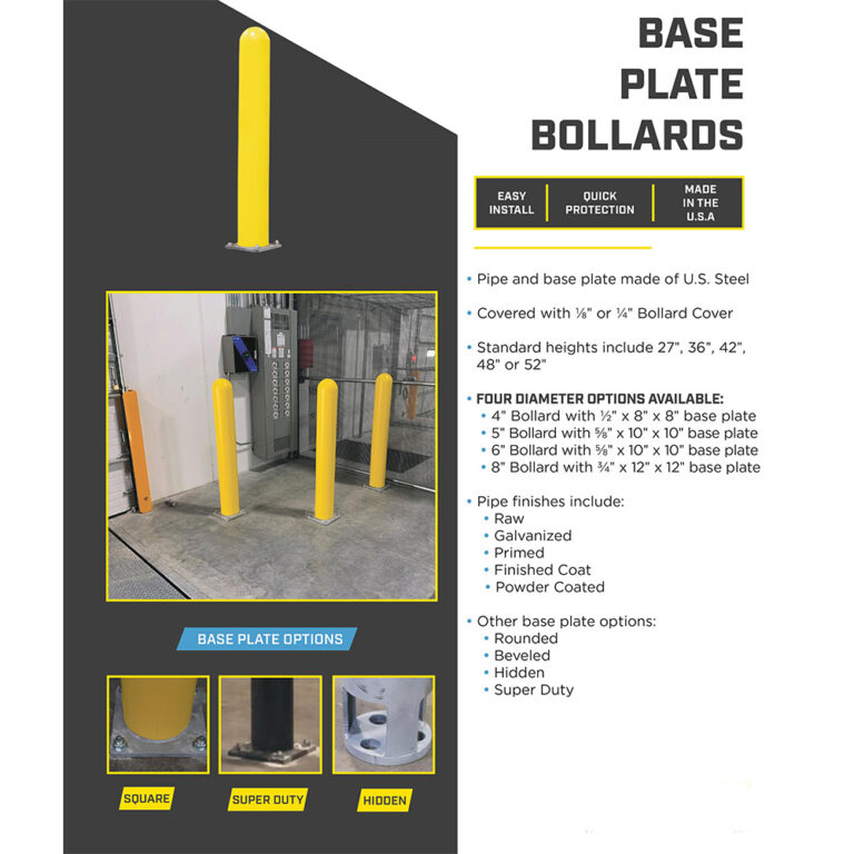 Base Plate Bollards - Guardian Roadway Safety